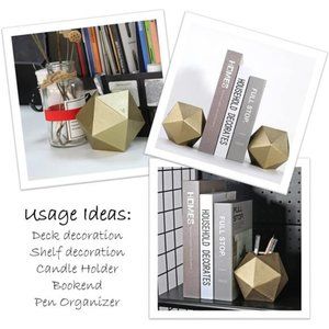 Kitchen | Geometric Decorative Ball Shaped Bookends Modern Cast Iron ...